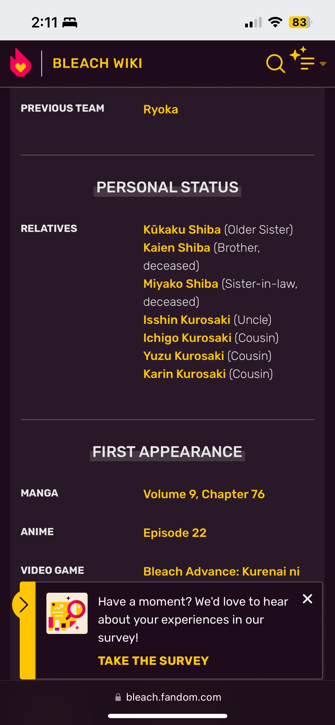 Please update this somewhat minor thing | Fandom