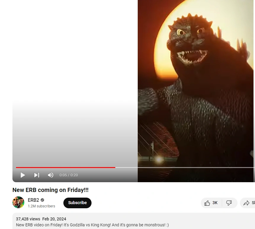 Next ERB episode will be Godzilla vs. King Kong! | Fandom
