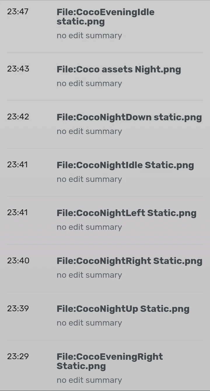 Finished uploading coco (cocothemunchkin) assets (static) | Fandom