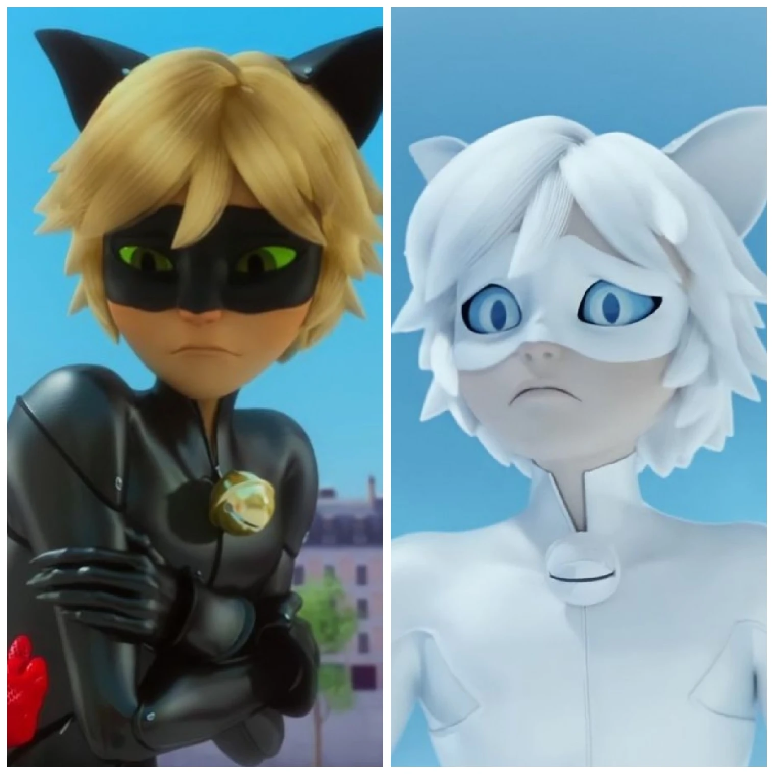 Why are Cat Noir and Cat Blanc looked scared when they're at school ...
