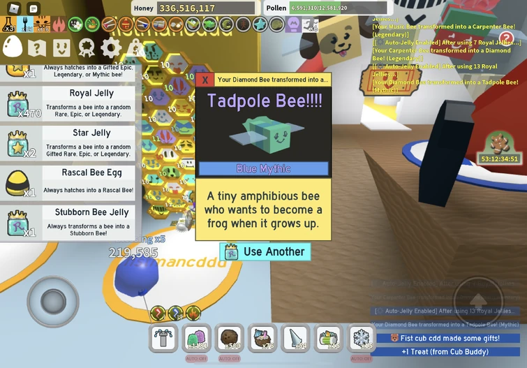 I was just trying to switch some dupe gifted bomber bees for ...