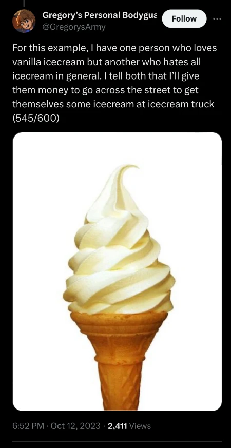 A completely normal pic of a tweet about ice cream | Fandom