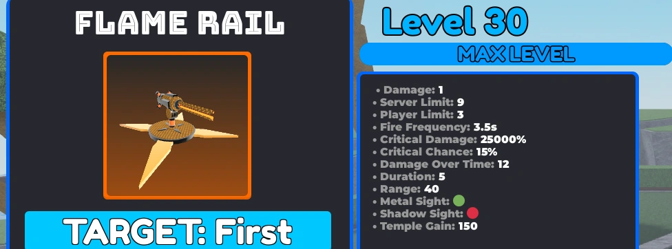 here the stats a flame rail level 30 | Fandom