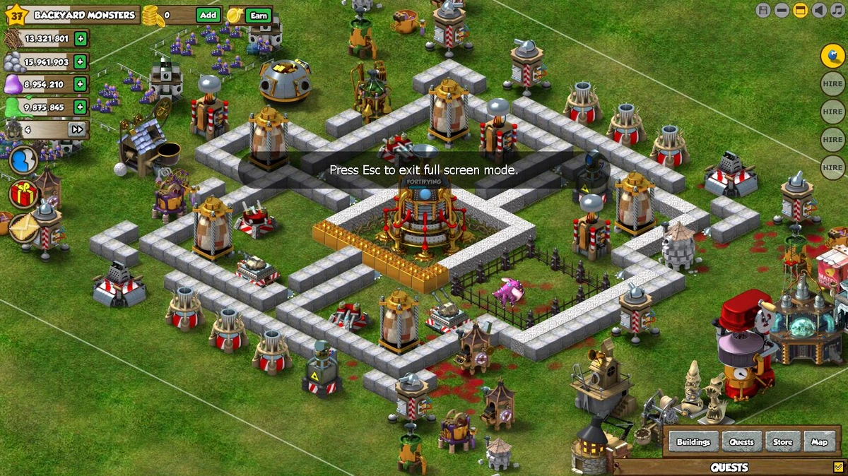 Hall of User Yards/Quadrant base (not too quadrant) | Backyard Monsters ...