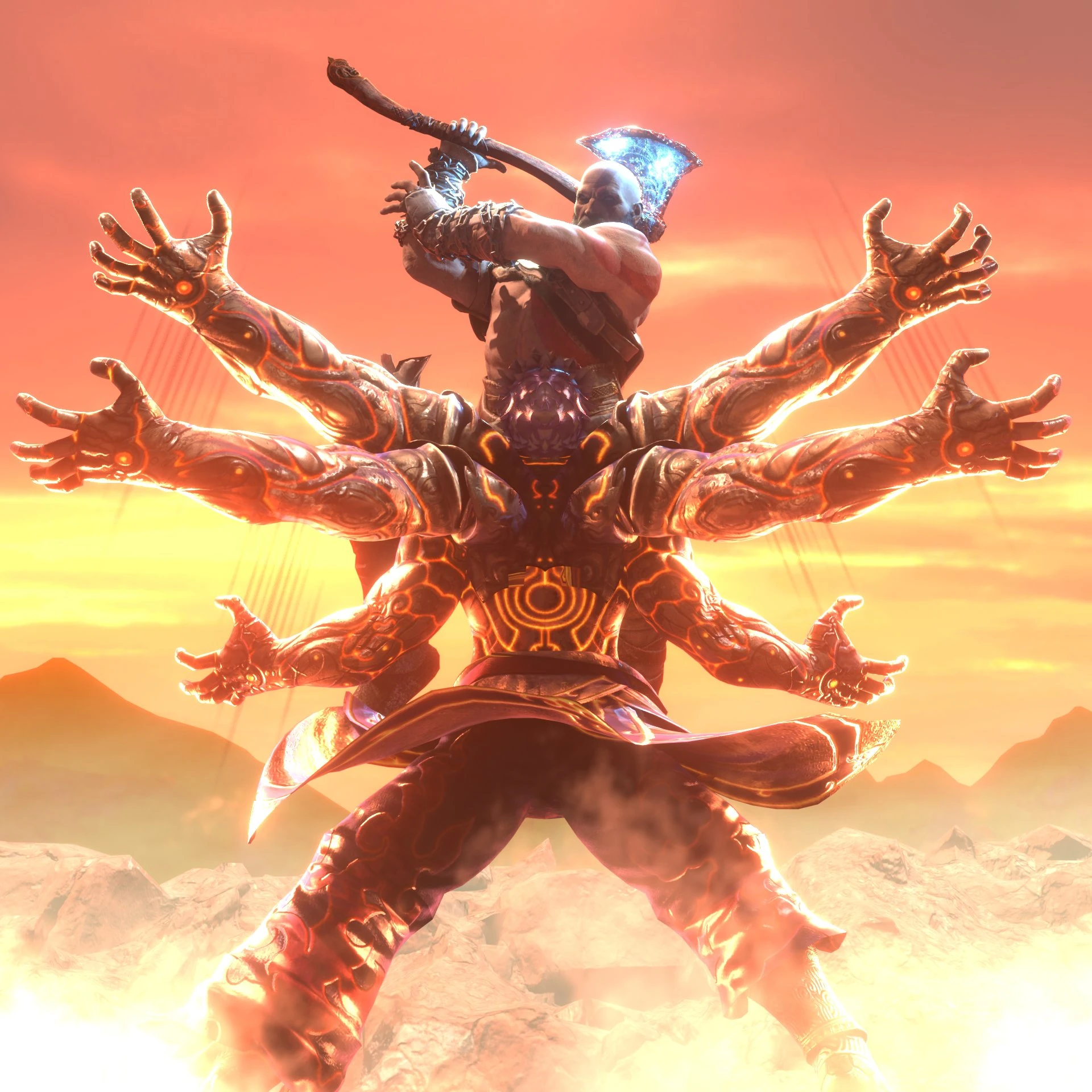 Kratos vs Asura art made by Devil Artemis | Fandom