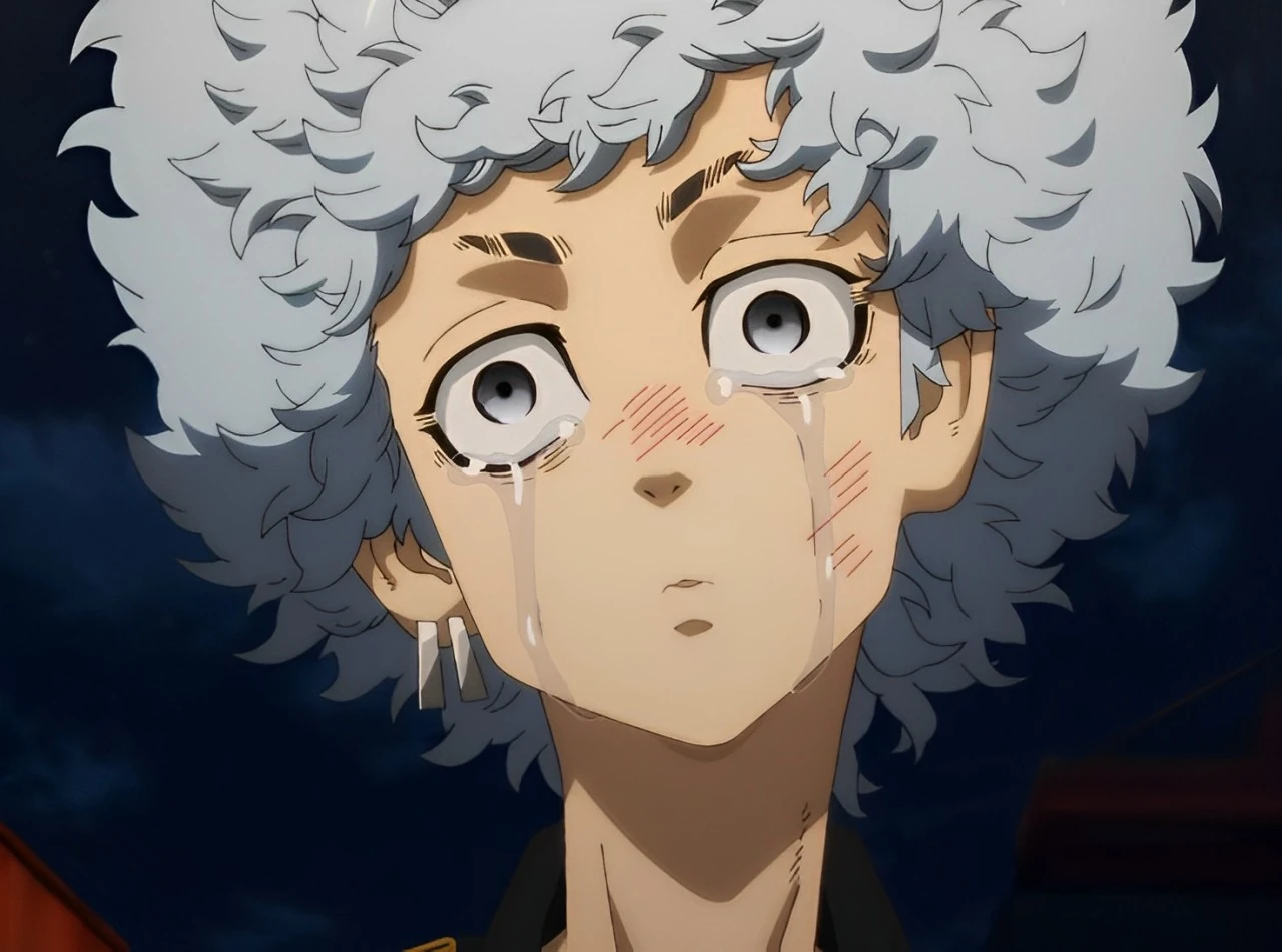 anime guy angry crying