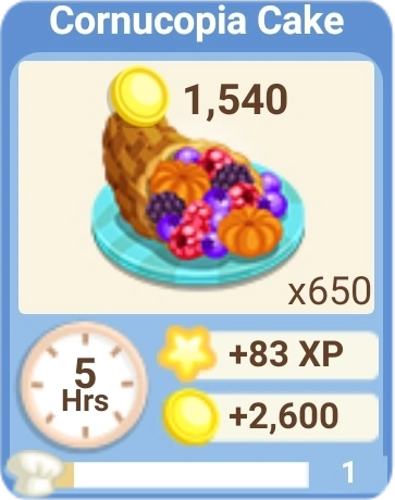 Cornucopia Cake | Bakery Story Wiki | Fandom