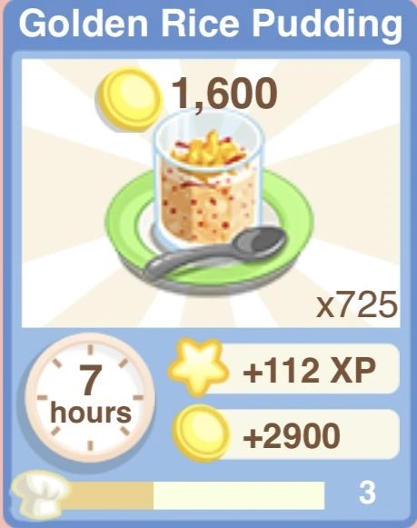 Golden Rice Pudding | Bakery Story Wiki | Fandom