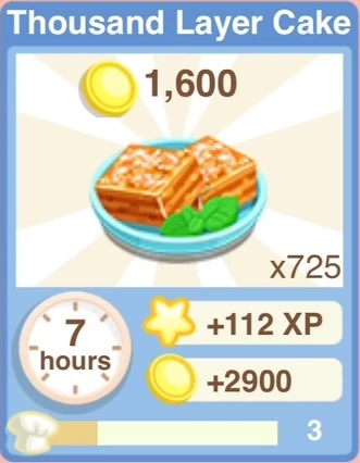 Thousand Layer Cake | Bakery Story Wiki | Fandom
