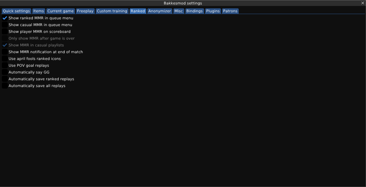 Settings/Ranked | BakkesMod Wiki | Fandom