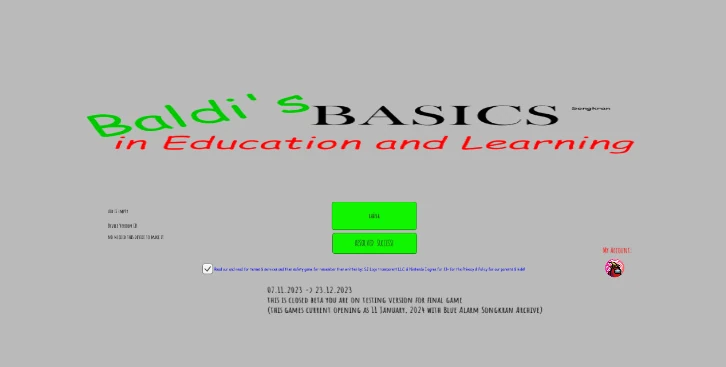 Blue Alarm Songkran Archive 1st Closed Beta | Baldi Basic Beta Wiki | Fandom