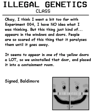 Experiment 004 | Baldi's Basics Fanon Wiki | Fandom