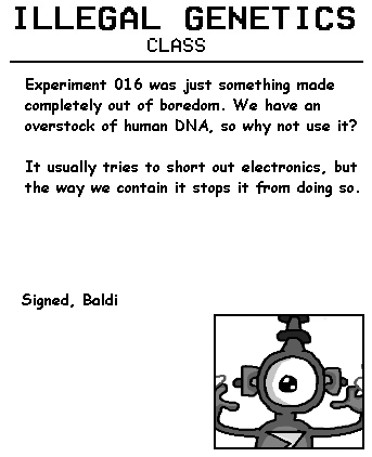 Experiment 016 | Baldi's Basics Fanon Wiki | Fandom