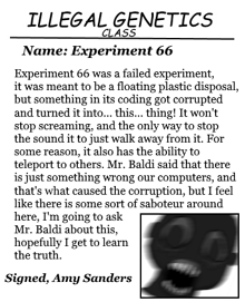 Experiment 066 | Baldi's Basics Fanon Wiki | Fandom