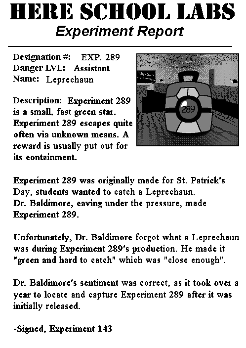 Experiment 289 | Baldi's Basics Experiments Wiki | Fandom