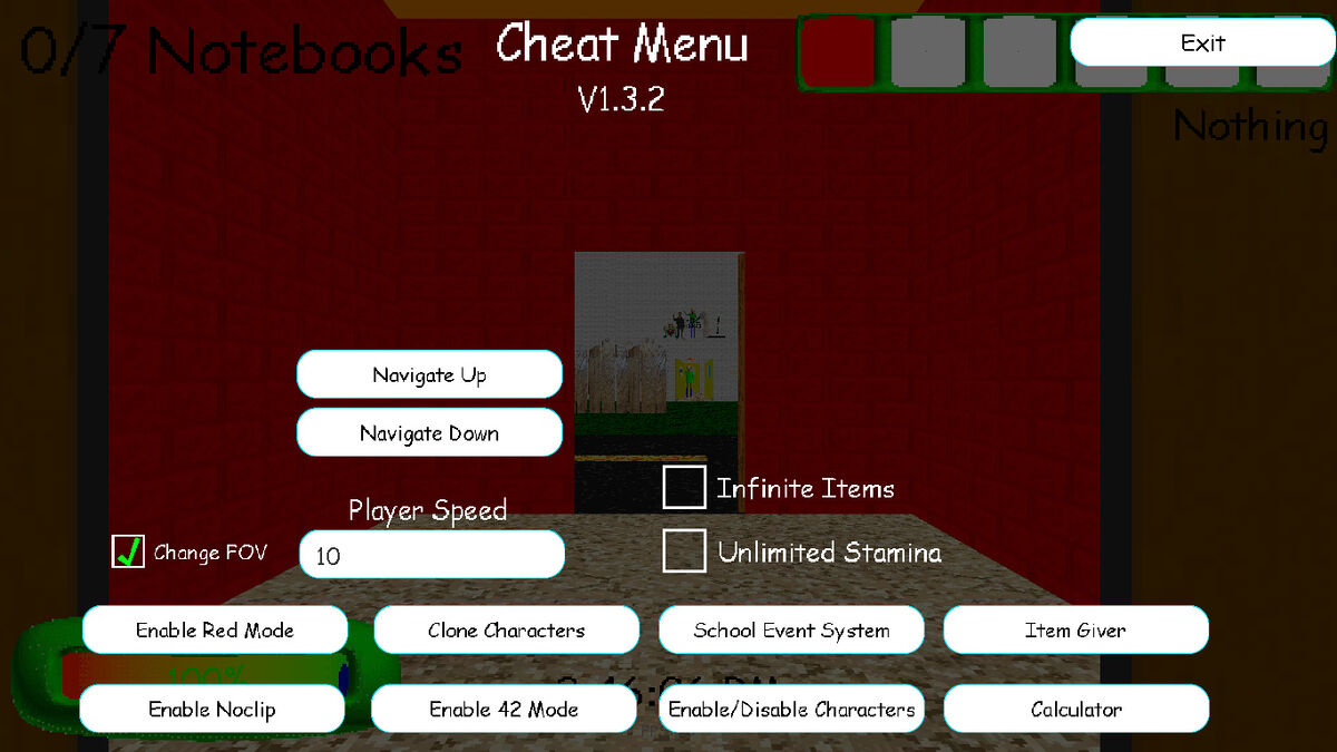 Cheat Menu Baldis Basics The Ultra Decompile Official Wiki Fandom