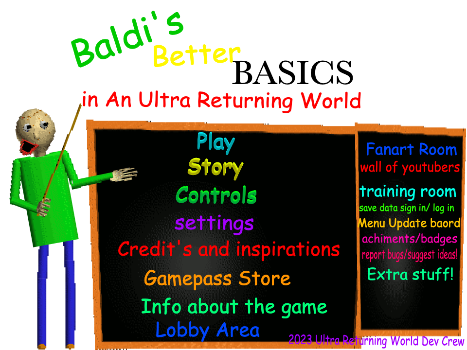 Baldi's Ultimate Returning World | Baldi's Basics Scratch Wiki | Fandom