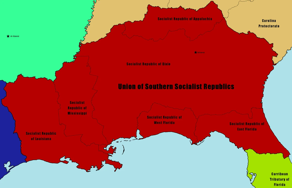 The Union of Southern Socialist Republics | Balkanized America Wiki ...
