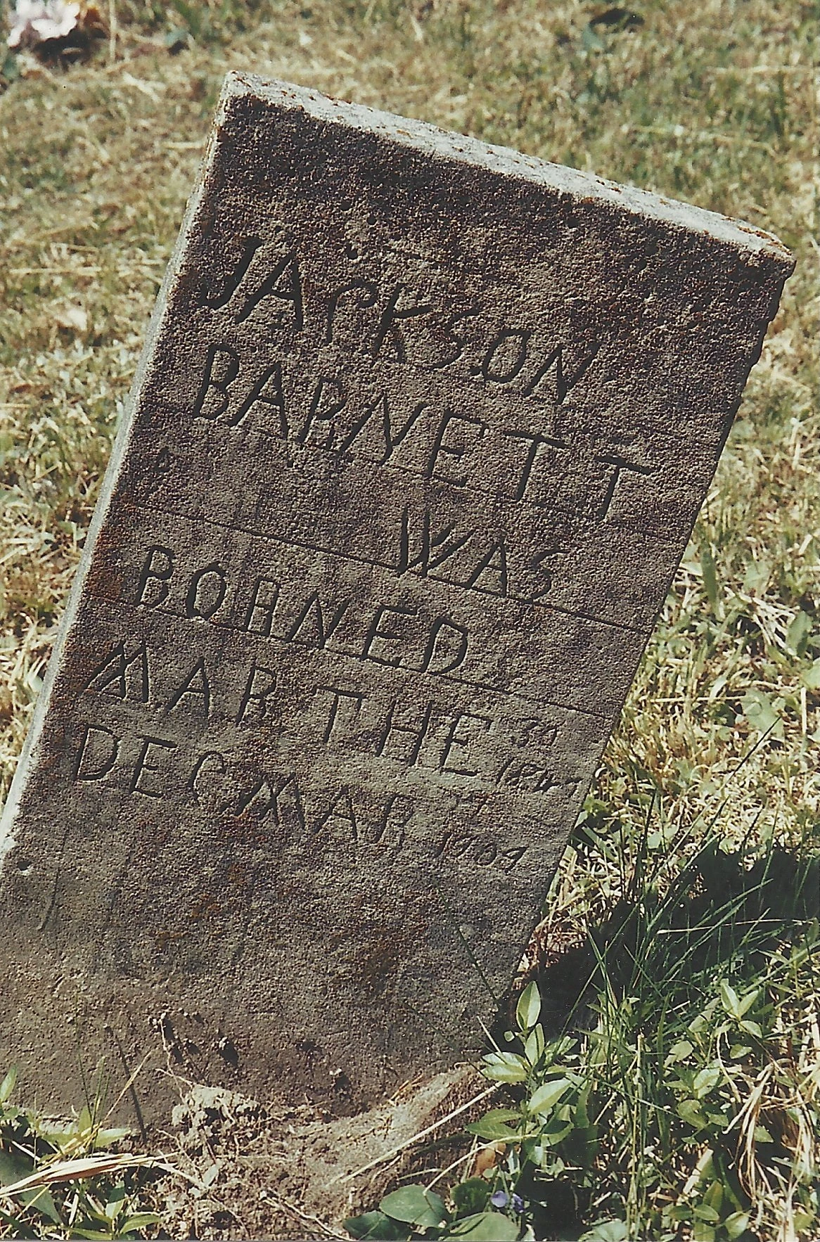 Jackson Barnett/Grave | Barnett - Spencer - Cline - Owens wiki | Fandom