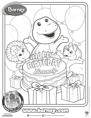 barney coloring pages free