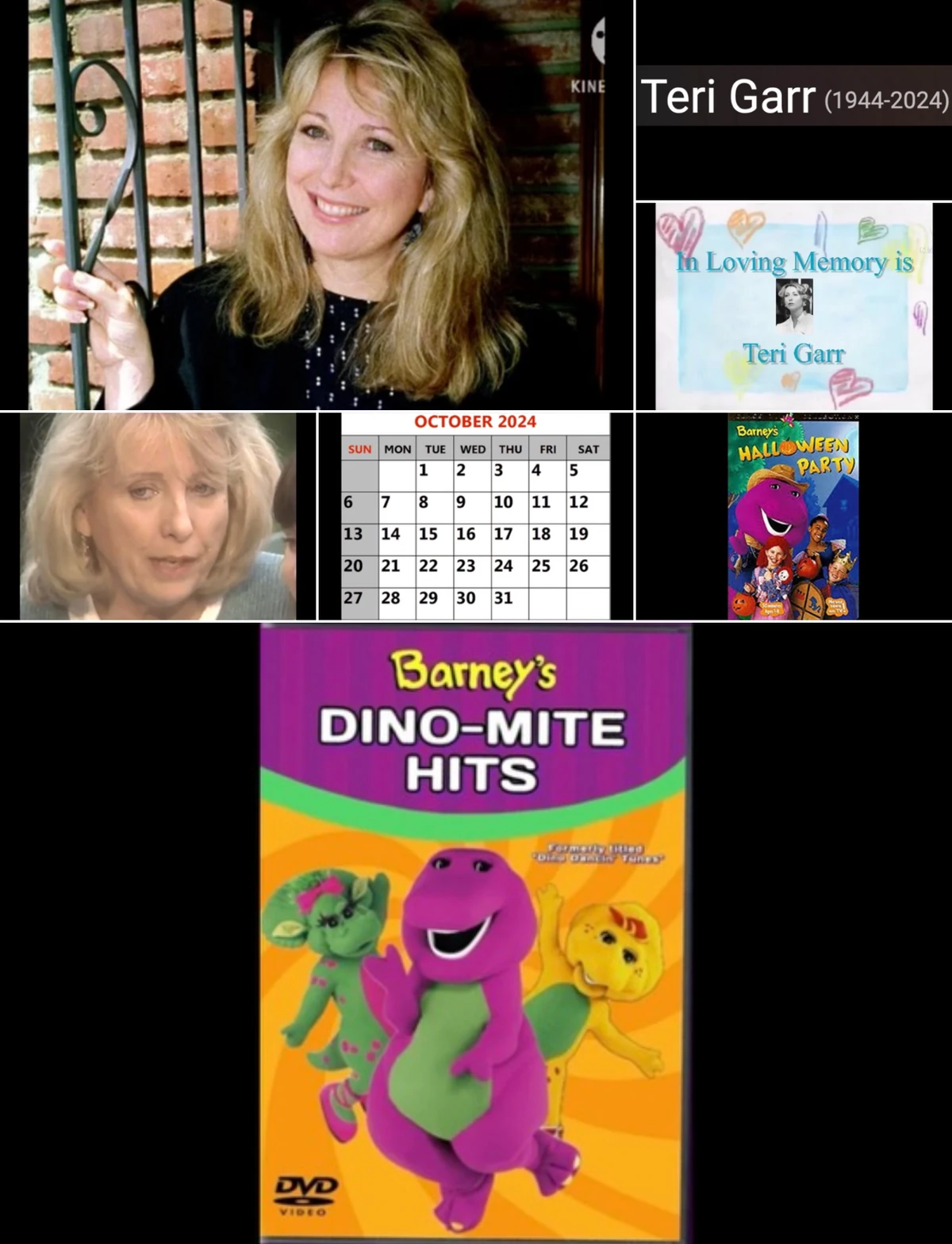 December 11, 1944 to October 29, 2024 (Teri Garr) | Barney&Friends Wiki ...