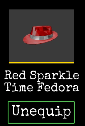 Red Sparkle Time Fedora | Roblox BARRICADED Wiki | Fandom