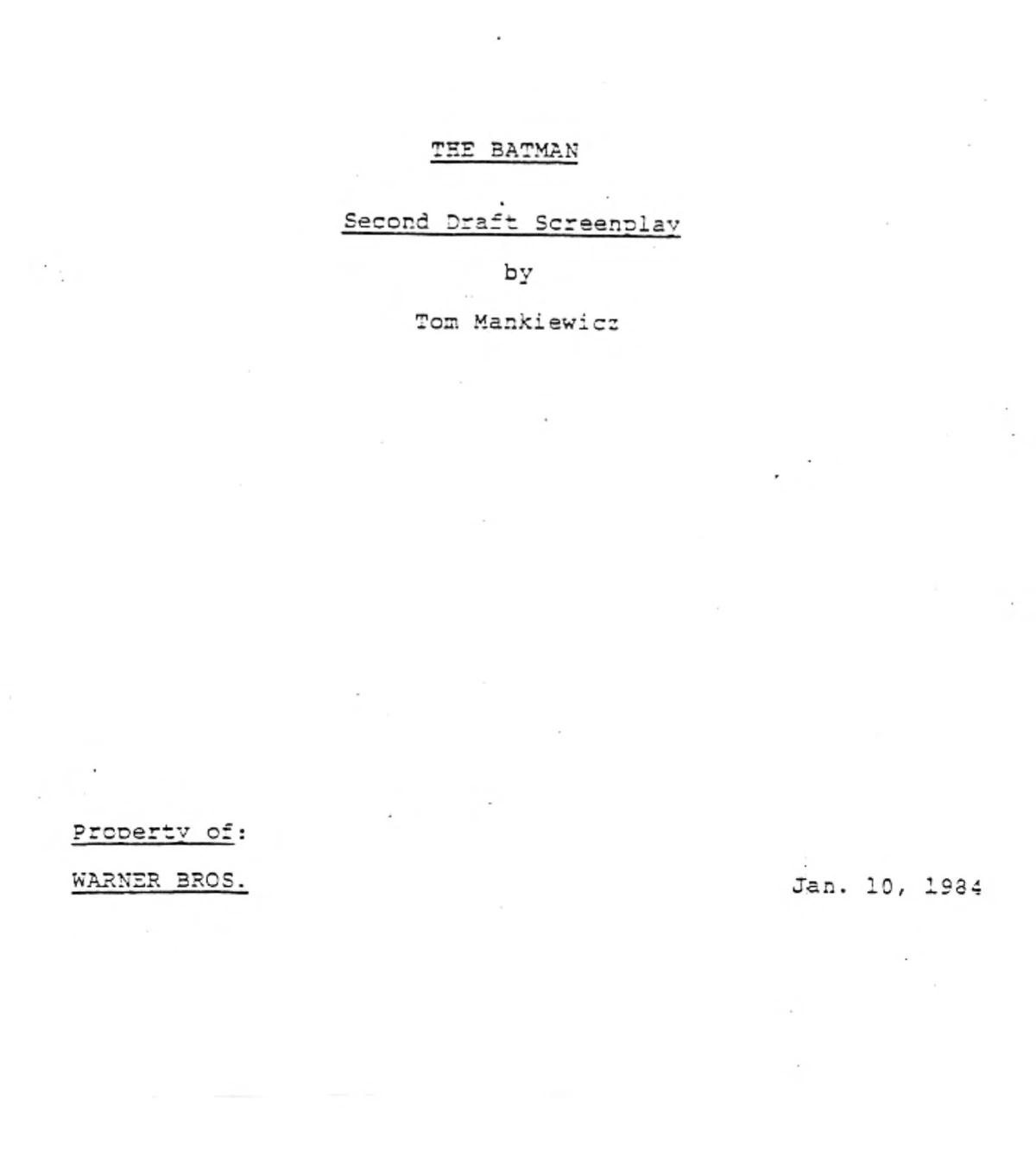 The Batman (Mankiewicz script) | Batman Wiki | Fandom