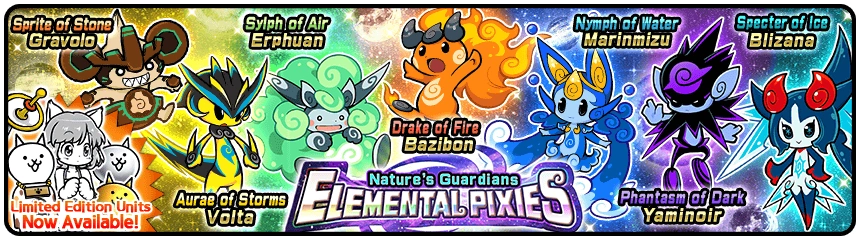Nature's Guardians Elemental Pixies (Gacha Event) | Battle Cats Wiki ...