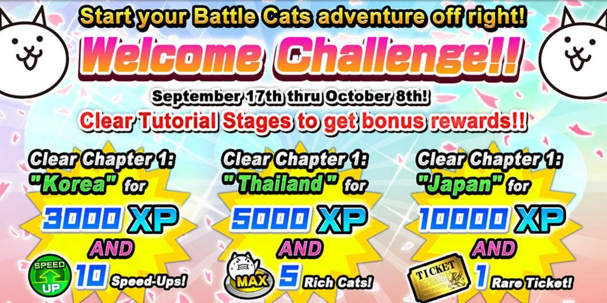 PONOS Campaigns/Welcome Challenge!! | Battle Cats Wiki | Fandom