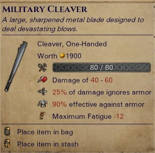Military Cleaver | Wiki Battle Brothers | Fandom