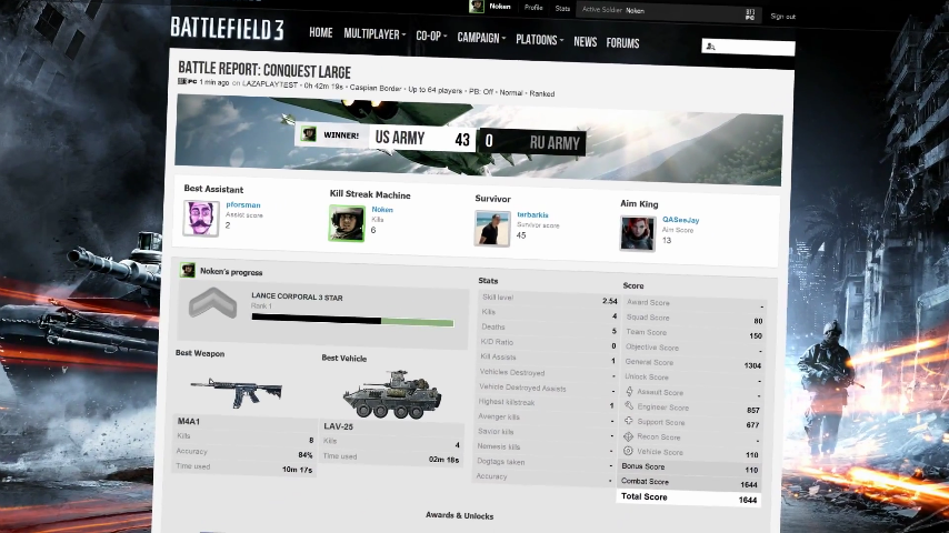Battlefield 3: Battlelog Features Trailer | Battlefield Wiki | Fandom