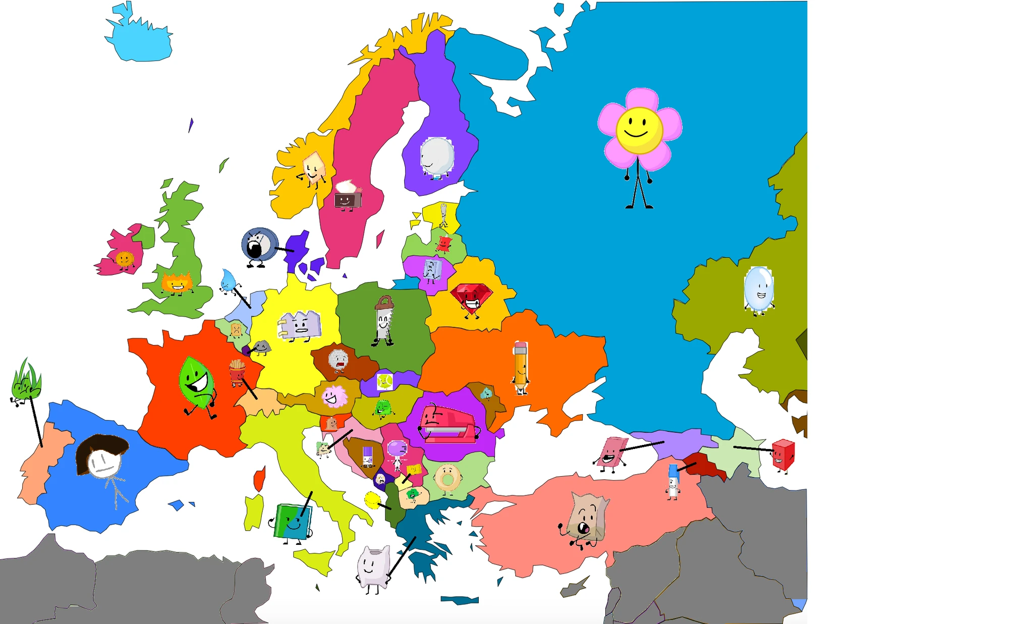 User blog:BloxTheLoco2900/BFDI Europe map | Battle for Dream Island ...