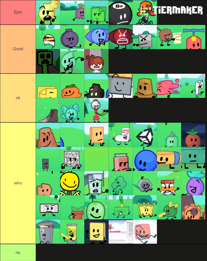 User blog:BFDI Rocky/Rate my tier lists | Battle for Dream Island Wiki | Fandom