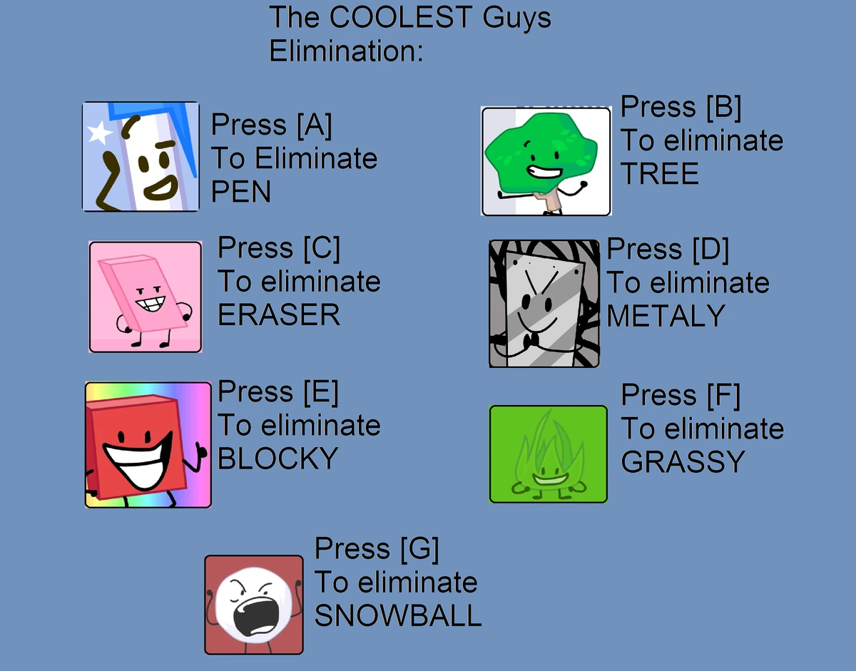 User blog:BloxTheLoco2900/Elimination thing | Battle for Dream Island Wiki | Fandom