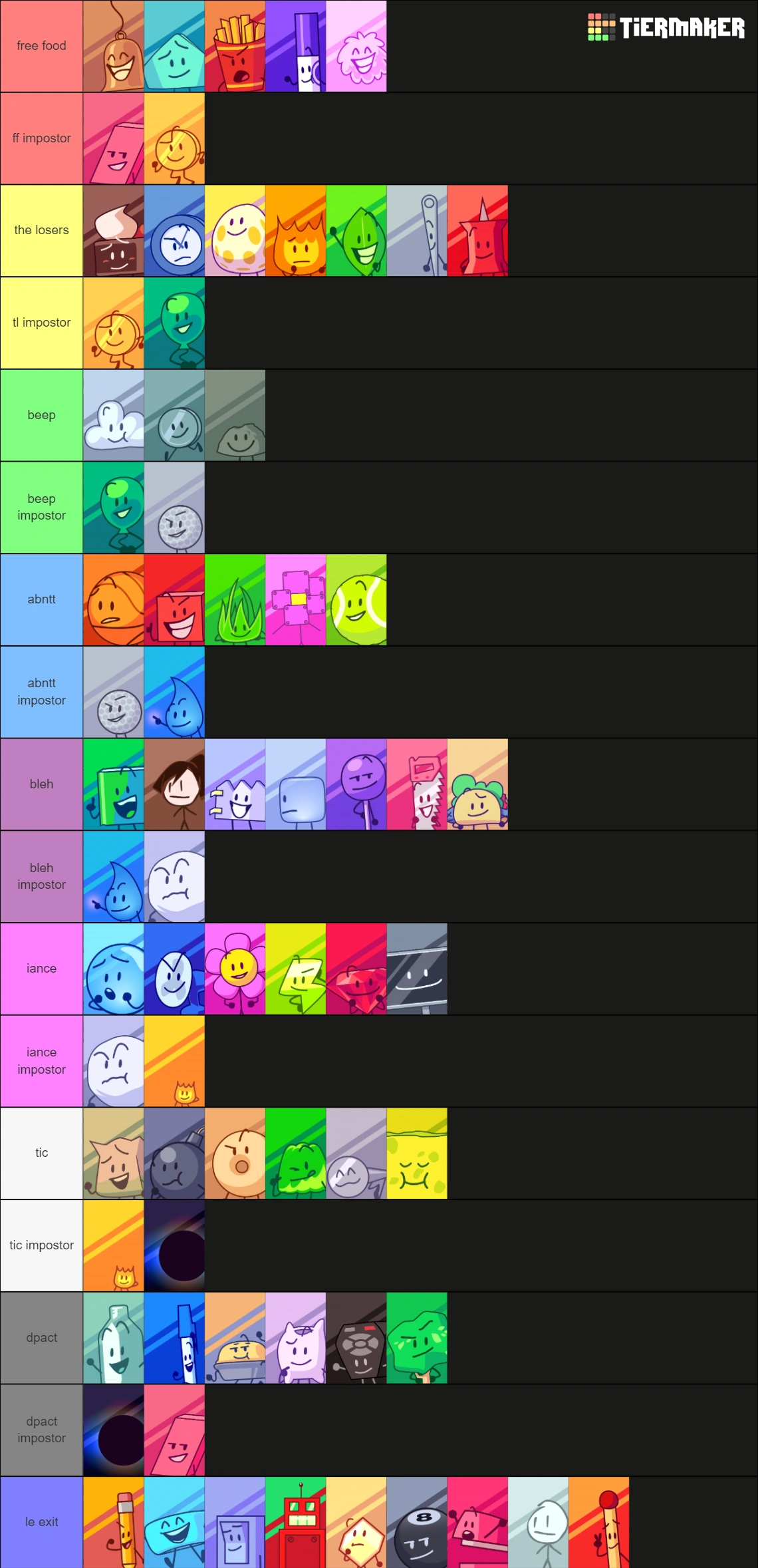 User blog:Fries BFDI biggest fan/bfb 12 but different (wip) | Battle ...