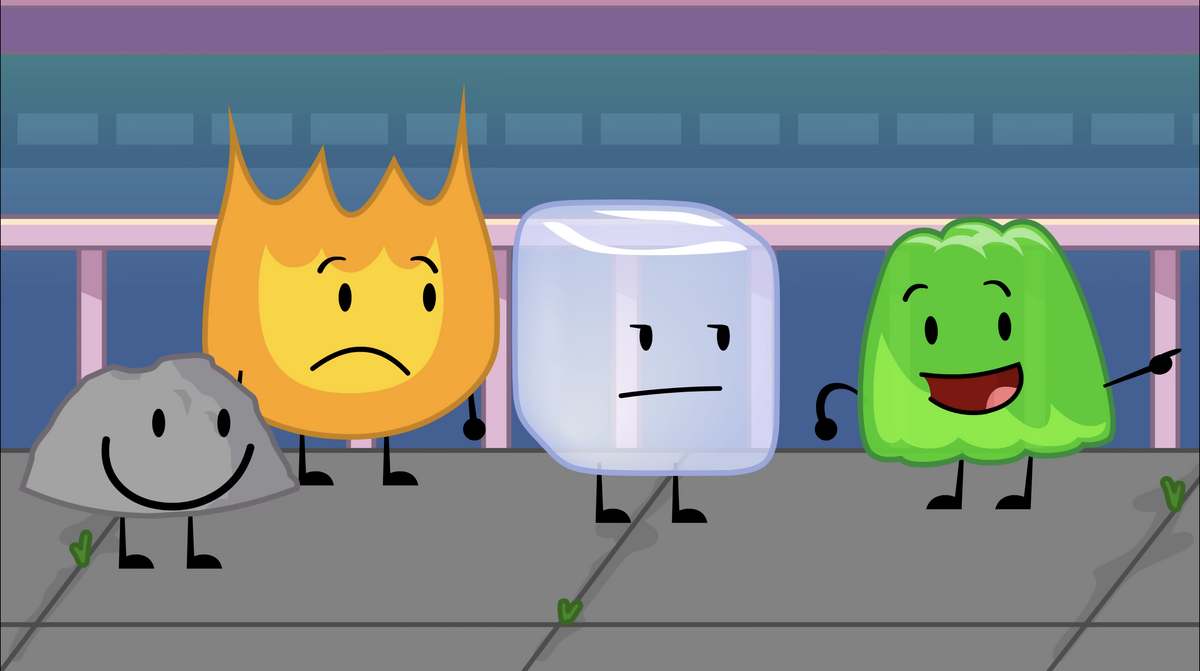 Firey Gelatin Ice Cube And Rocky Battle For Dream Island Wiki Fandom