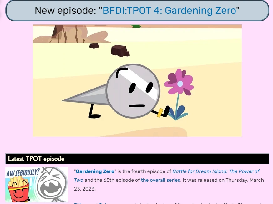 User blog:BFDI Fan Guy/It's about time they completely updated the Main Page. | Battle for Dream ...
