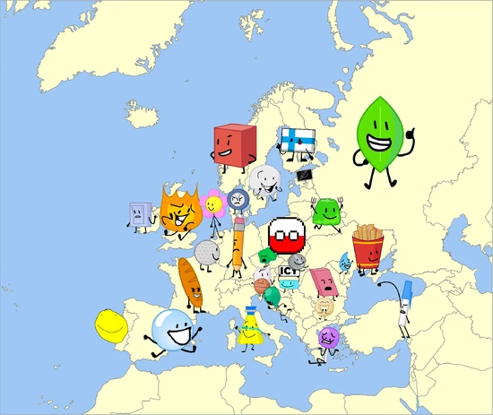 User blog:ShadicalCZ/my bfdi styled Europe map | Battle for Dream ...