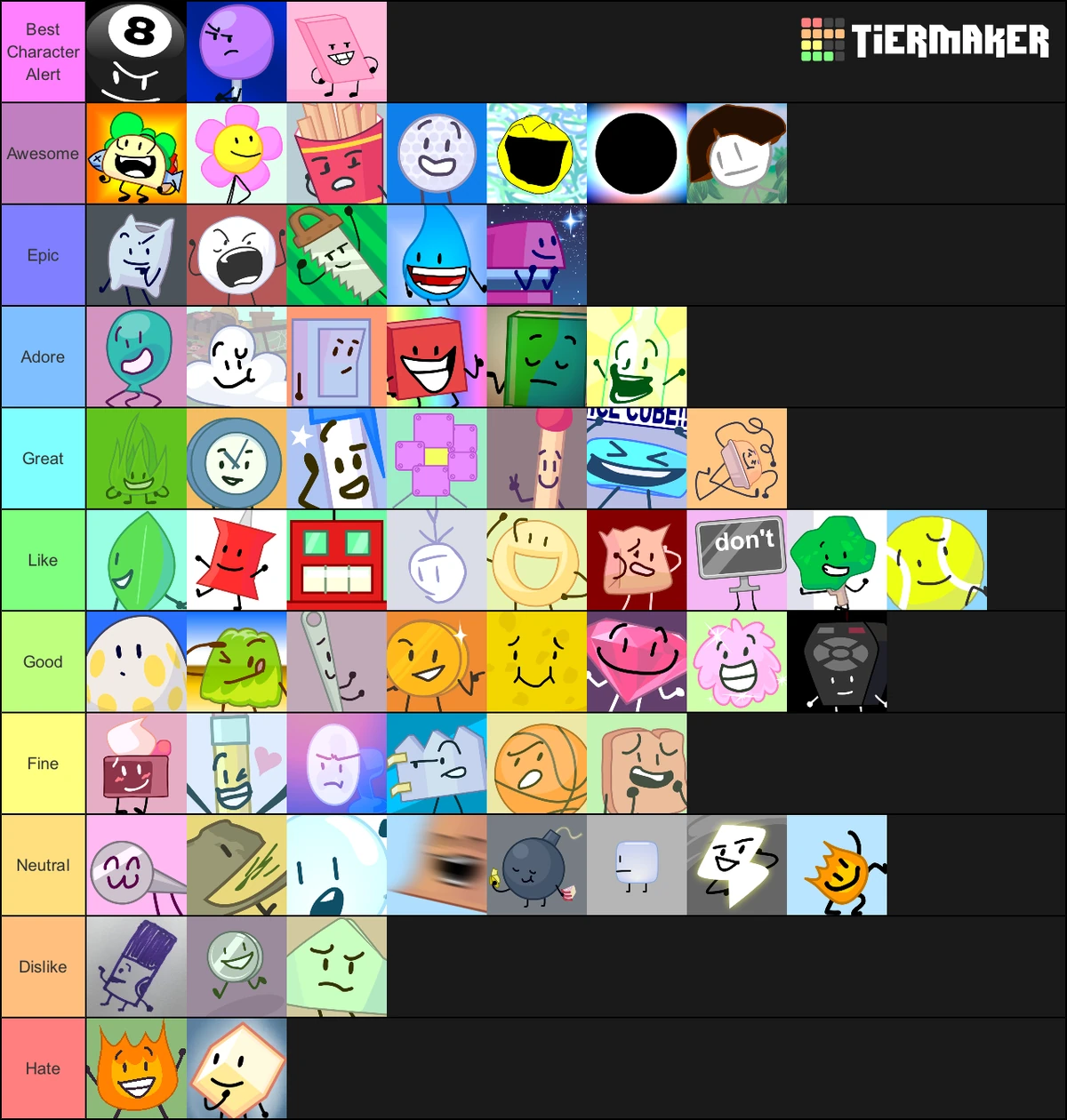 User blog:Wooden Clock/BFB 1 Rankings | Battle for Dream Island Wiki ...
