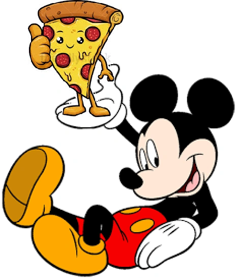 Mickey Mouse Eating Pizza