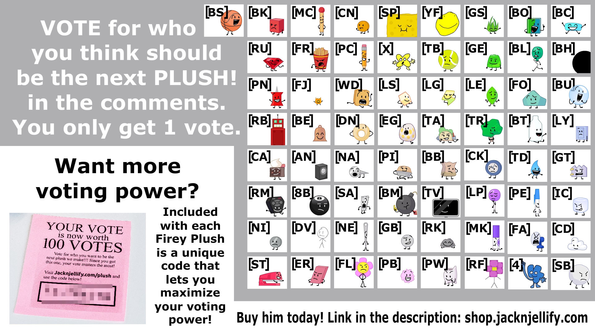 VOTE for who the next BFDI PLUSH should be! | Battle for Dream Island ...