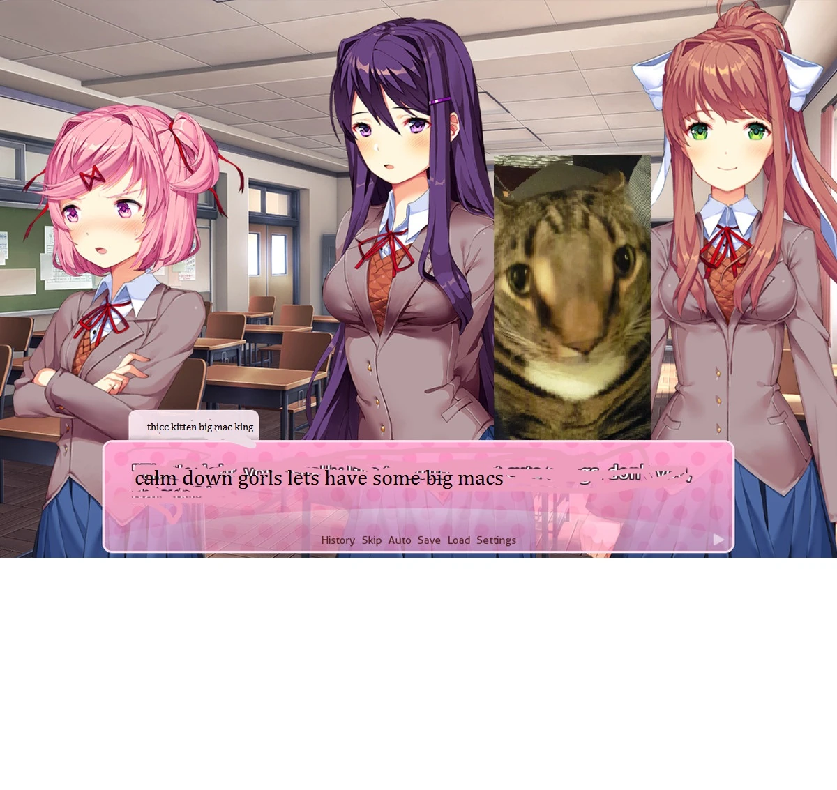 User blog:PopkornHUPIKO2/if thicc kitten big mac king was in doki doki ...