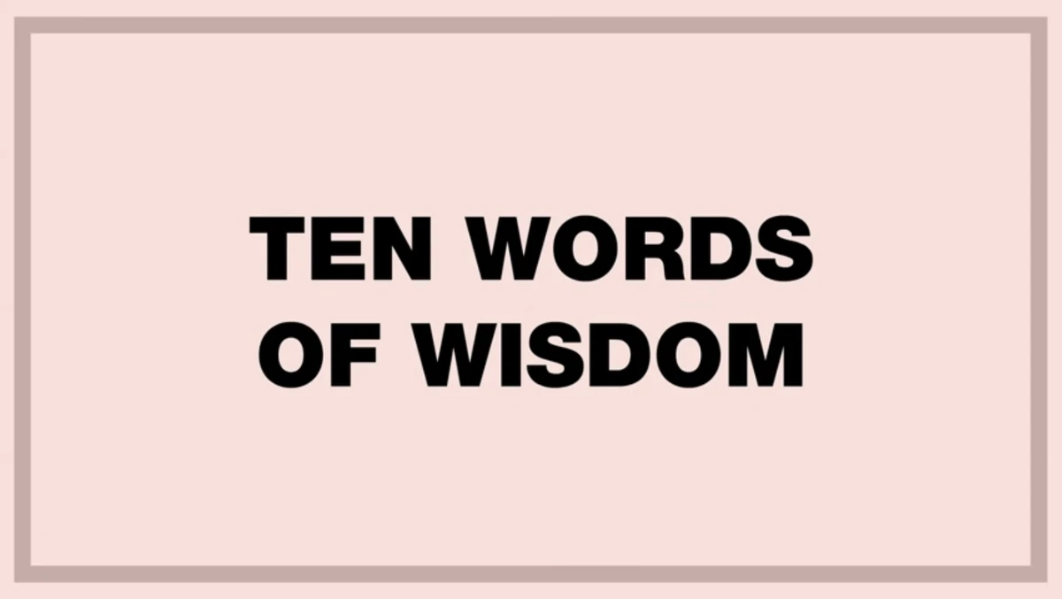 Ten Words of Wisdom | Object Shows Community | Fandom