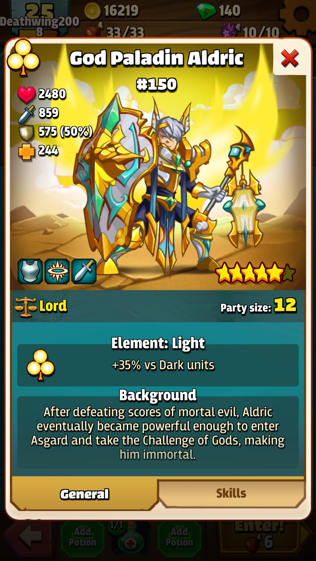 God Paladin Aldric | BattlejackRemastered Wiki | Fandom