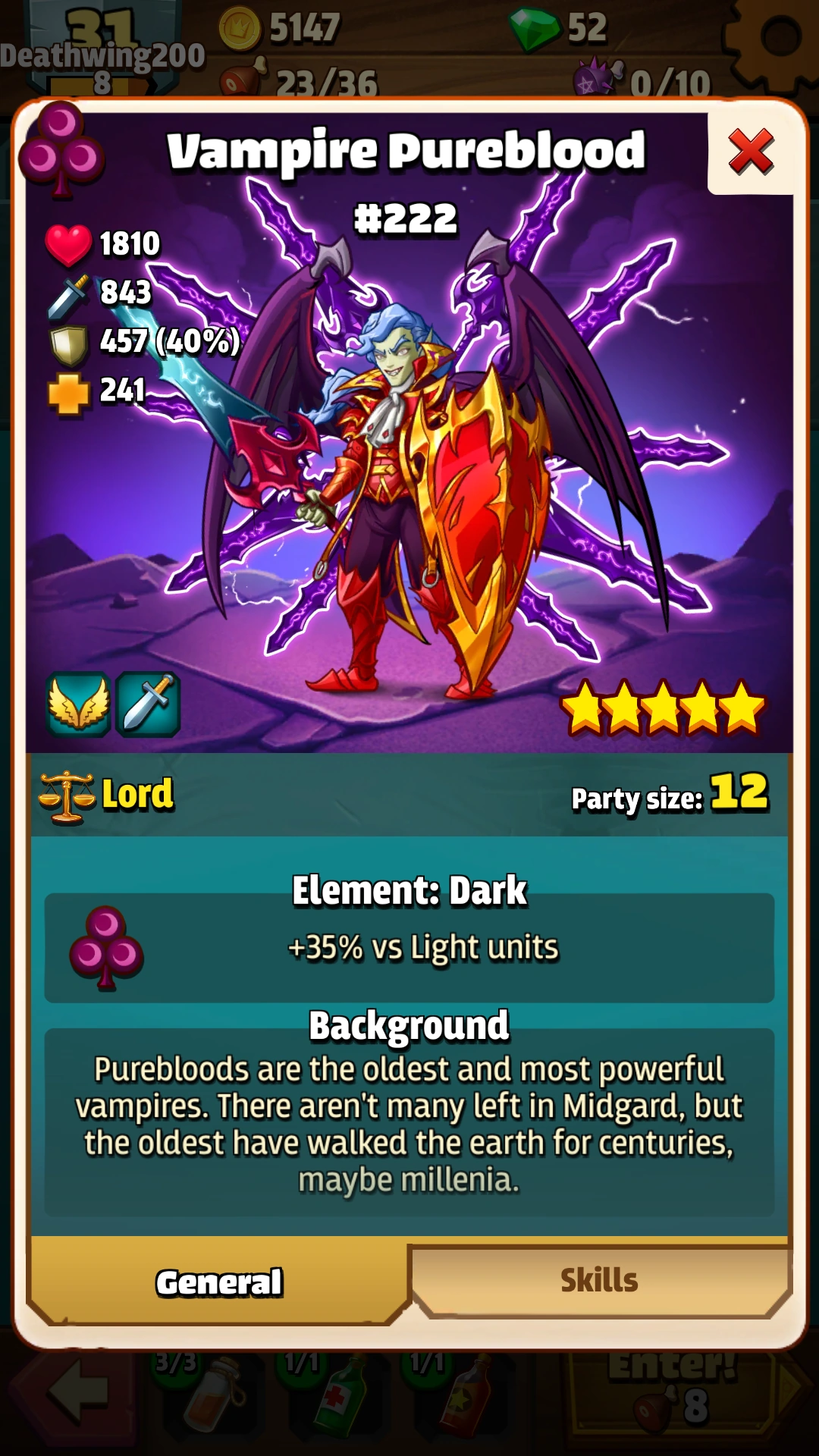 Vampire Pureblood | BattlejackRemastered Wiki | Fandom