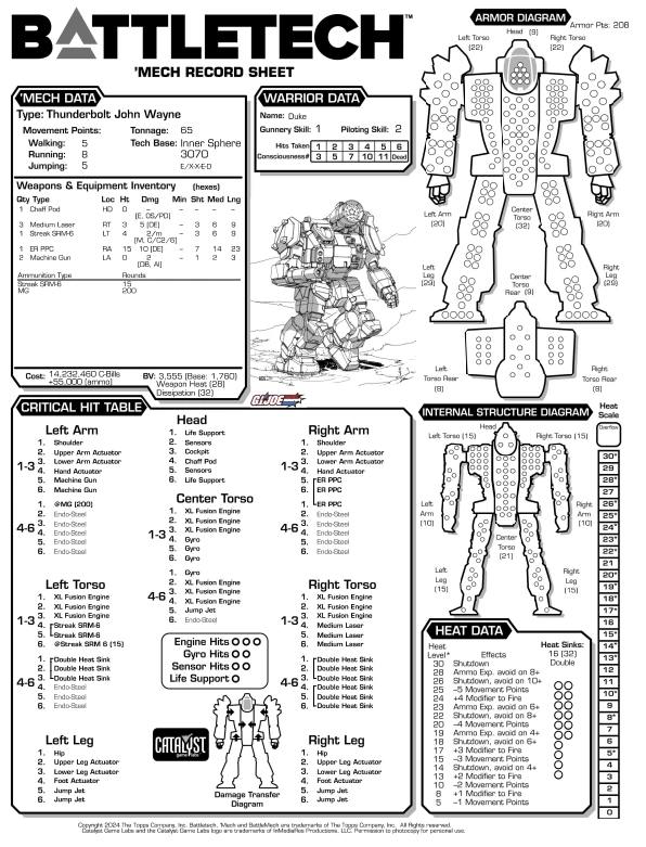 John Wayne (Thunderbolt) | Battletech Alternate Histories Wiki | Fandom