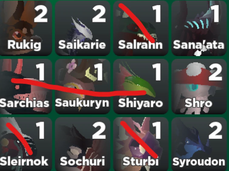 Looking for all of the non-crossed out species! | Fandom