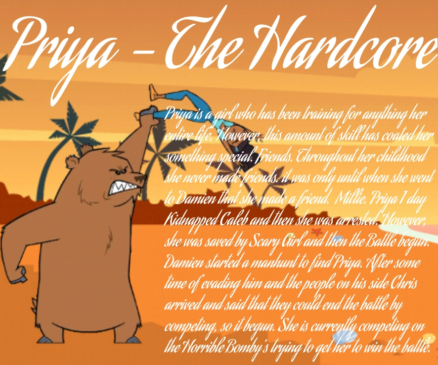 Priya is the last confirmed character competing in TDBTWTBAS, the first ...