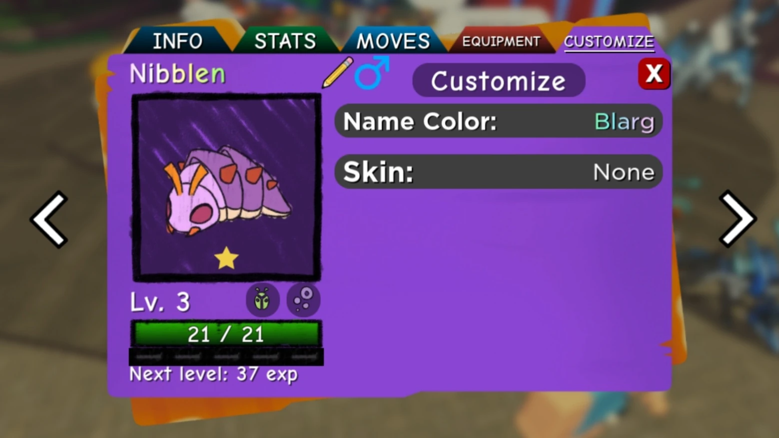 So I got a 1* Nibblen... with a dev color? (According to what i saw in ...