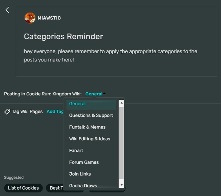 Categories Reminder | Fandom